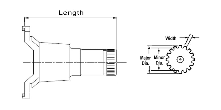 6C Series Mechanical Driveshaft Slip Yoke 1.750" x 16 Spline 6.300 ...