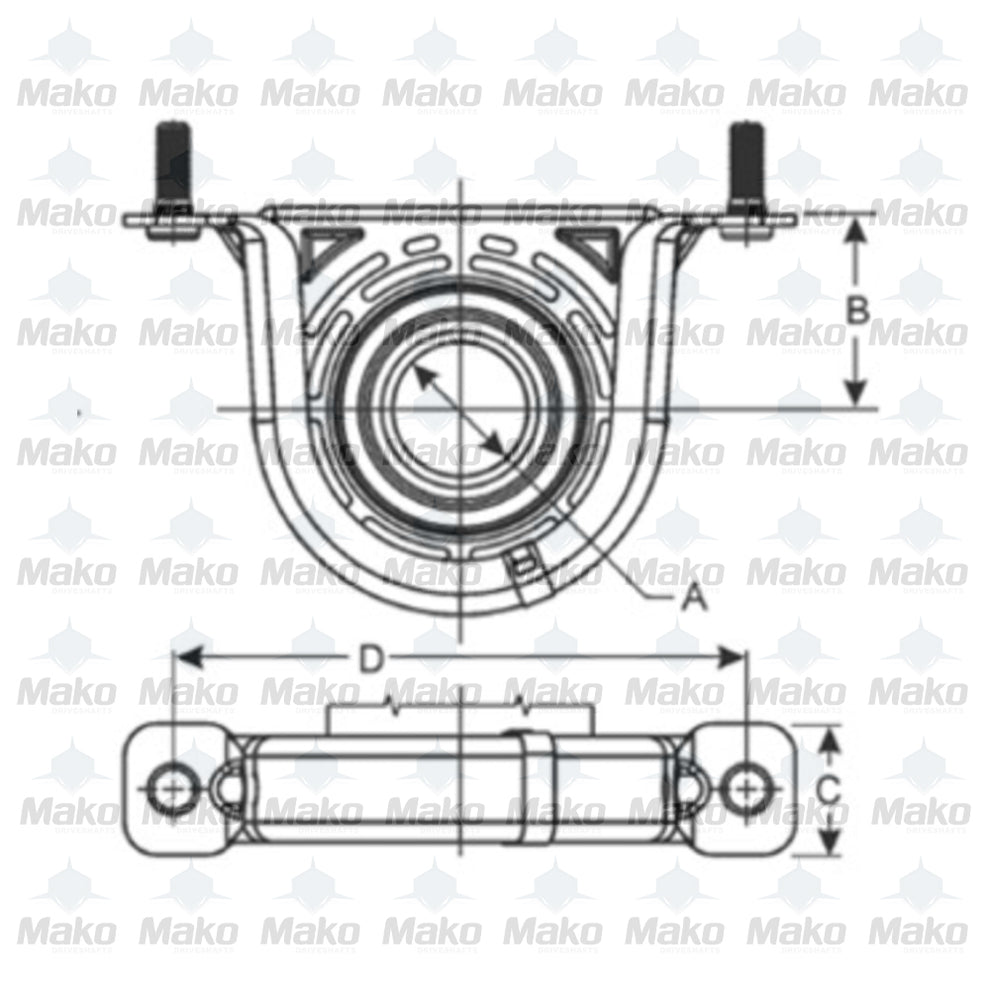 Driveshaft Center Support Bearing fits BMW 5 Series F07/F10/F11 OE: 26 ...