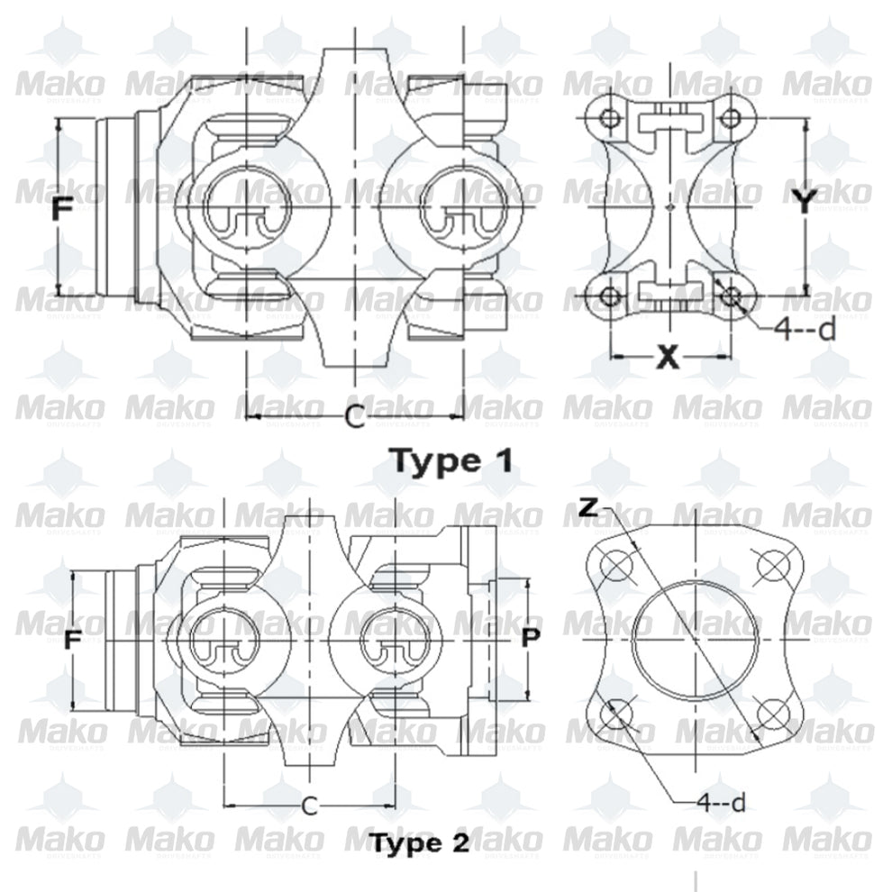 Brand New CV Head (60x68.5) 2.362" x 2.696" (3.560" PCD) for Toyota Hi ...