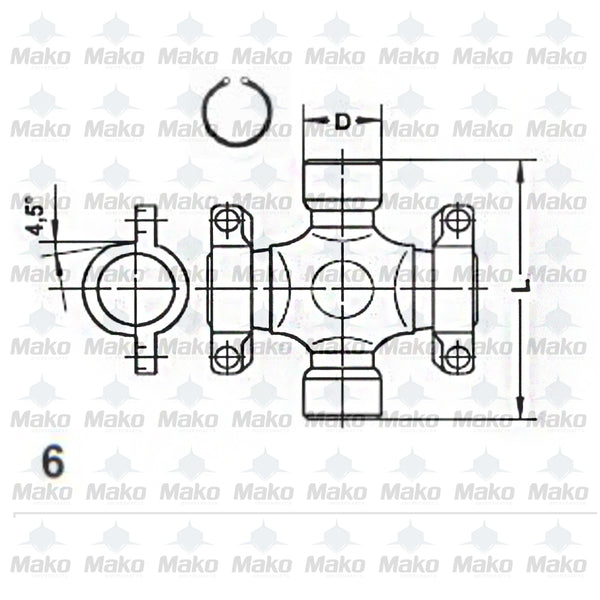 Genuine Meritor CP25-RPL-S1 Driveline Universal Joint RPL 25 Series 2 ...